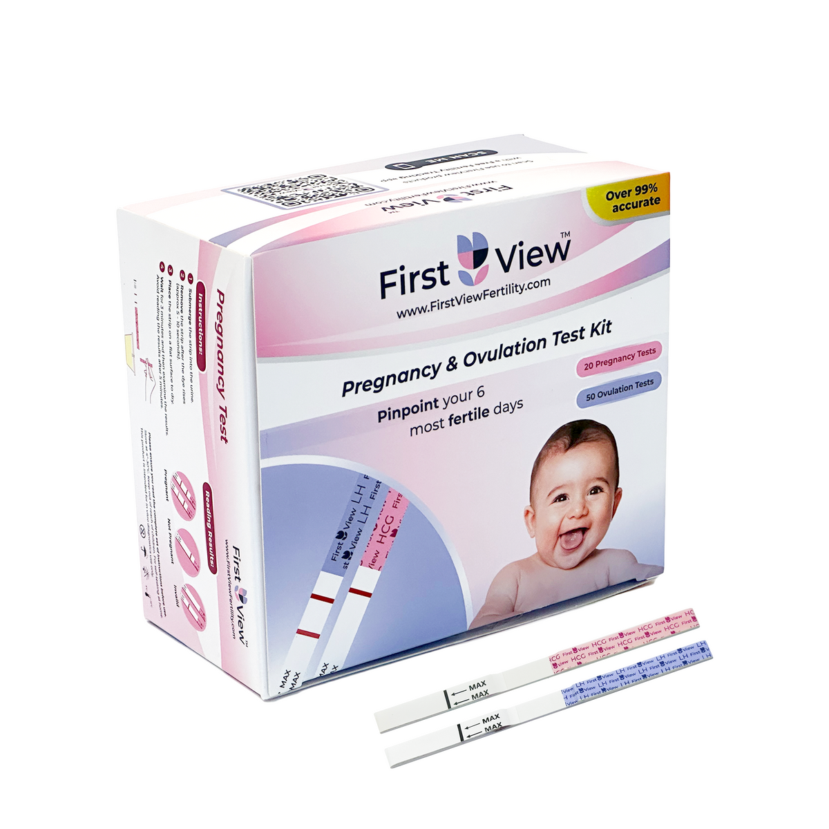 FirstView - Ovulation Test Strips 50 Pack and 20 Pregnancy Test Strips ...