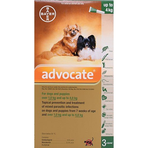 Advocate Dog - Small - 1Kg-4Kg - 0.4ml x 3 I Omninela Medical ...
