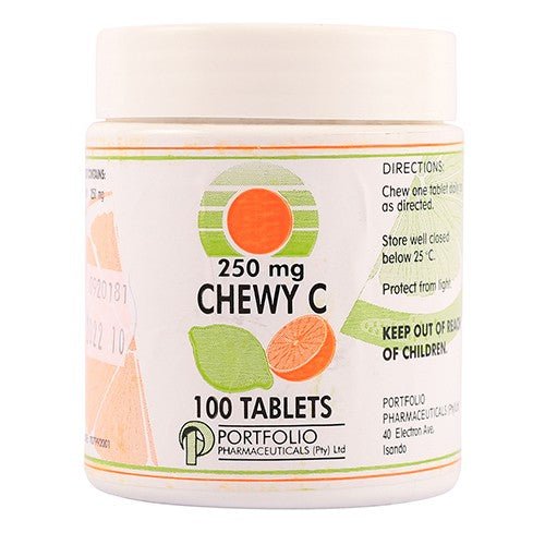 Chewy-C 250 mg 100 Tablets I Omninela Medical — Omninela.co.za