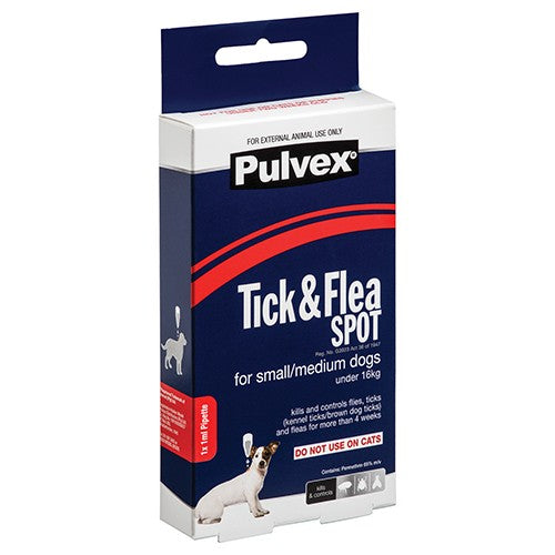Pulvex Tick & Flea Spot For Small To Medium Dogs - 1ml I Omninela ...