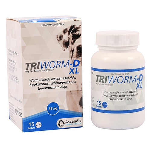 Triworm-D xl Tubs For Dogs Box Of 15 - 1 Per 35Kg I Omninela Medical ...